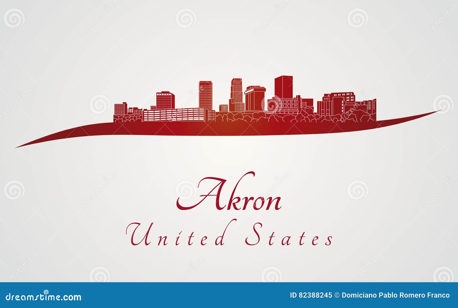 Akron skyline stock vector. Illustration of downtown - 82388245