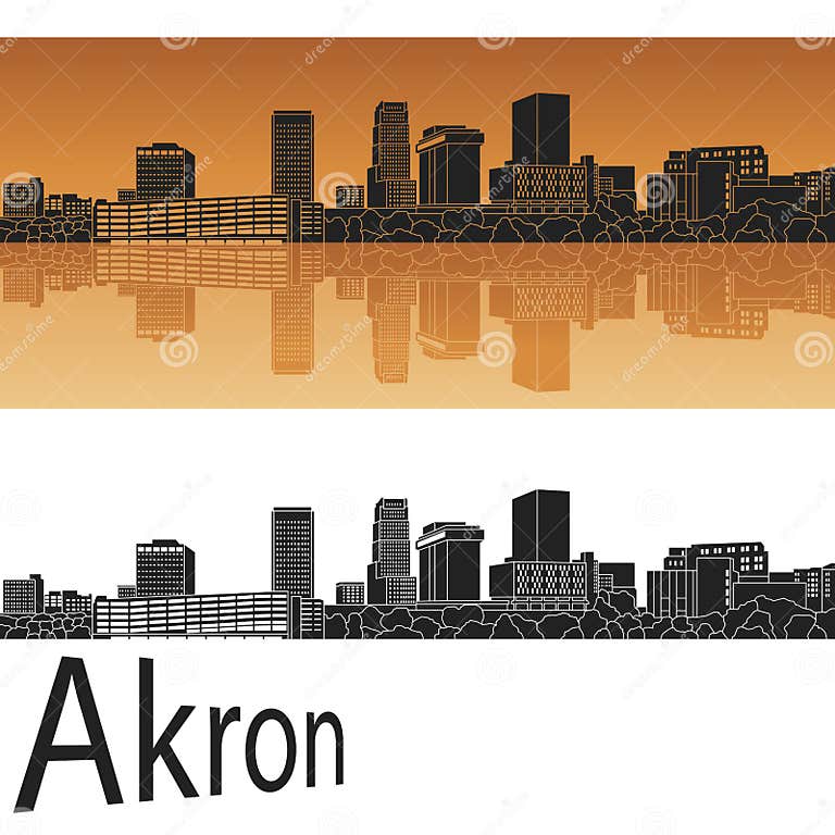 Akron skyline stock vector. Illustration of panoramic - 82388730