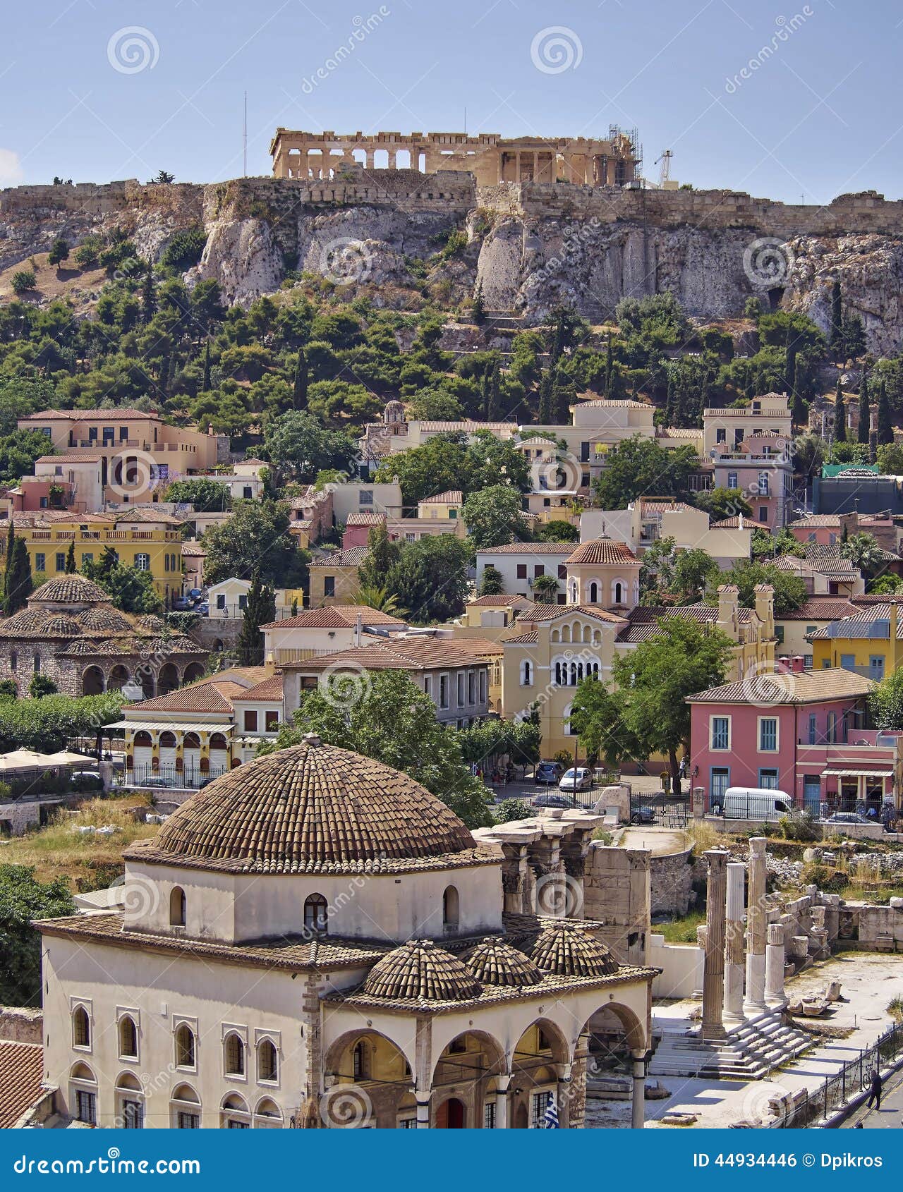 Akropol I Plaka, Ateny Grecja Zdjęcie Stock - Obraz złożonej z ...