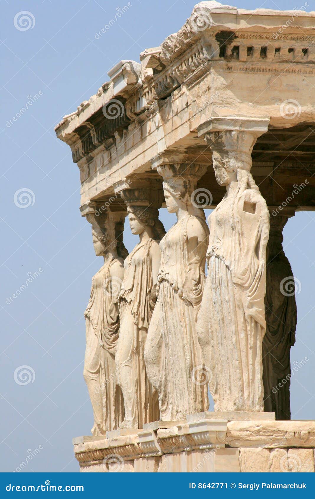 Akropol kariatydy obraz stock. Obraz złożonej z ruiny - 8642771