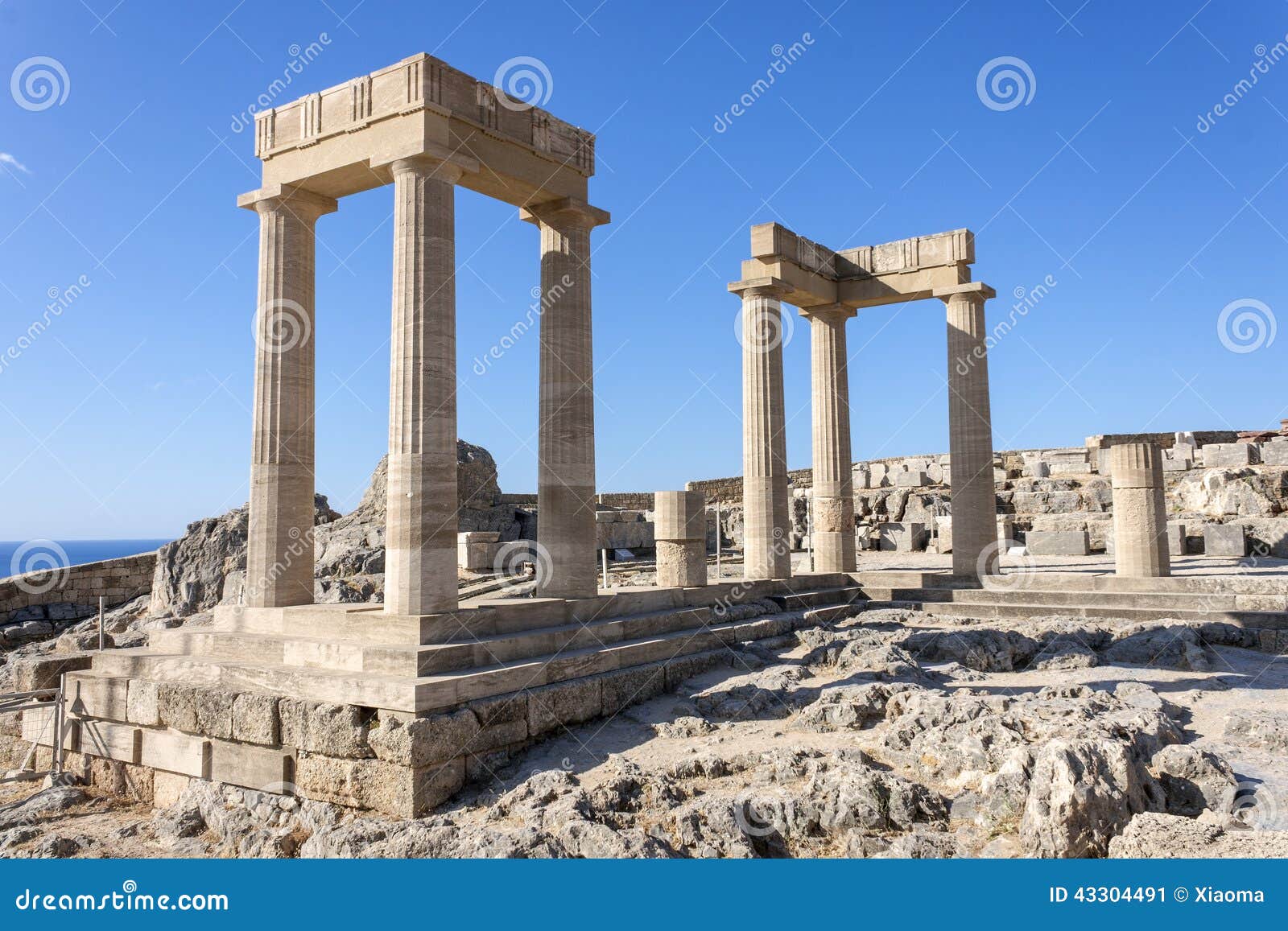 Akropol Lindos, Rhodes obraz stock. Obraz złożonej z architektury ...