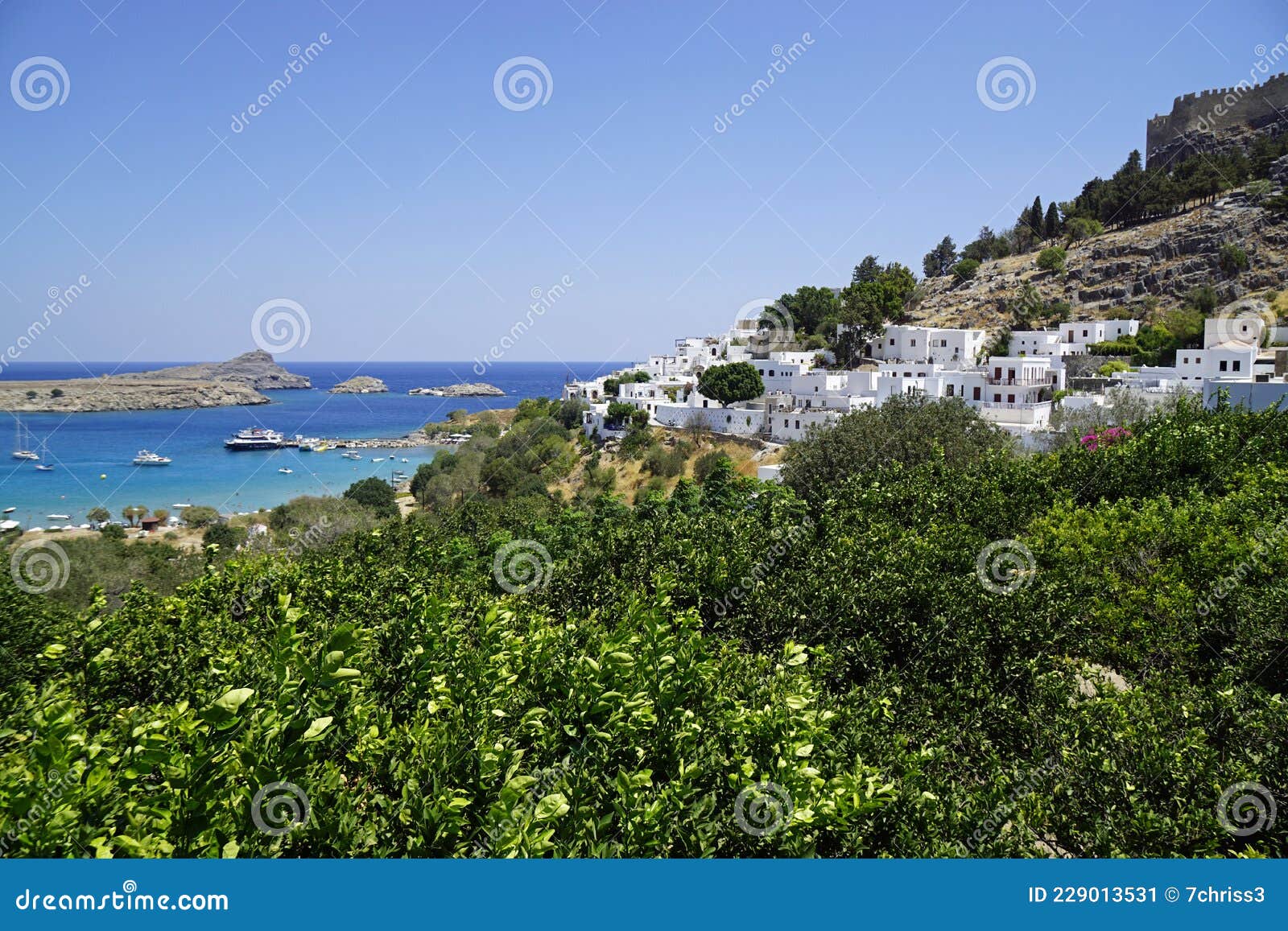 Akropolis of Lindos on Rhodes Stock Image - Image of building ...