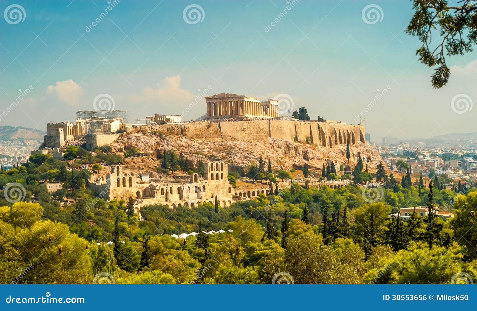 Akropolis van Athene stock foto. Image of geschiedenis - 30553656