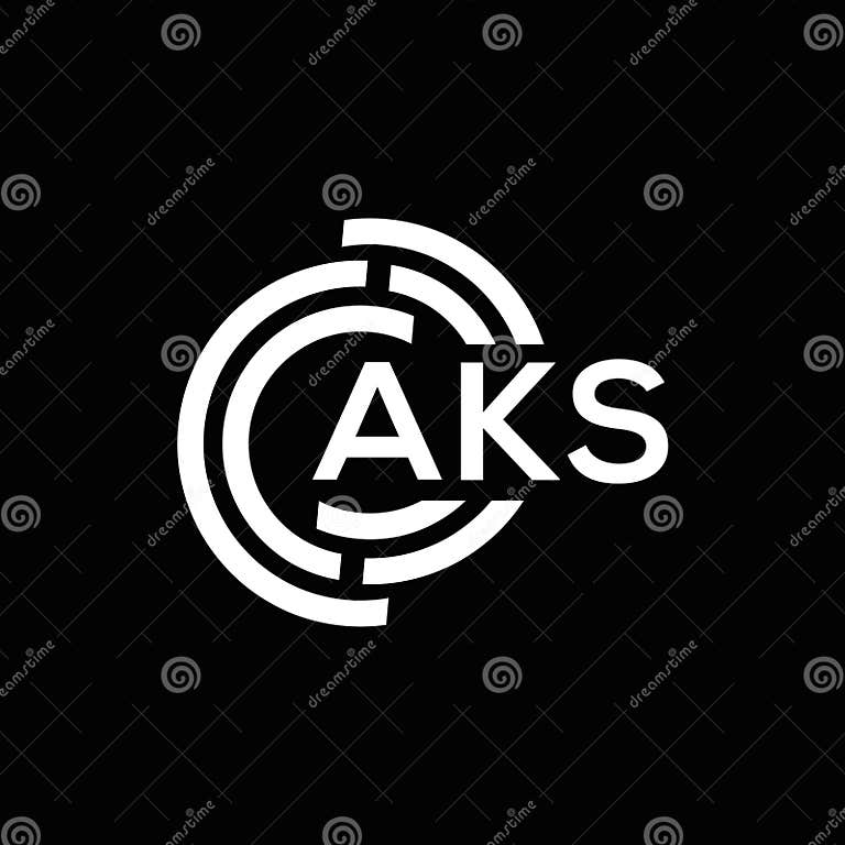 AKS Letter Logo Design on Black Background. AKS Creative Initials ...