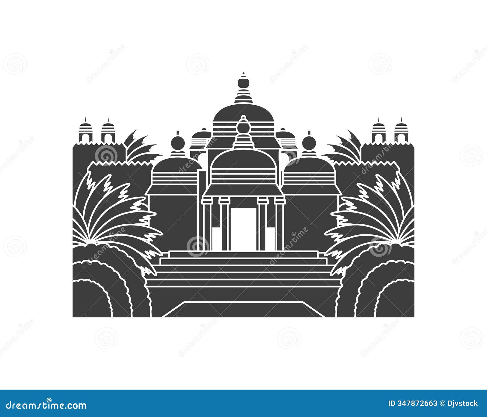 Akshardham Traditional Temple Cartoon Vector | CartoonDealer.com #347872663