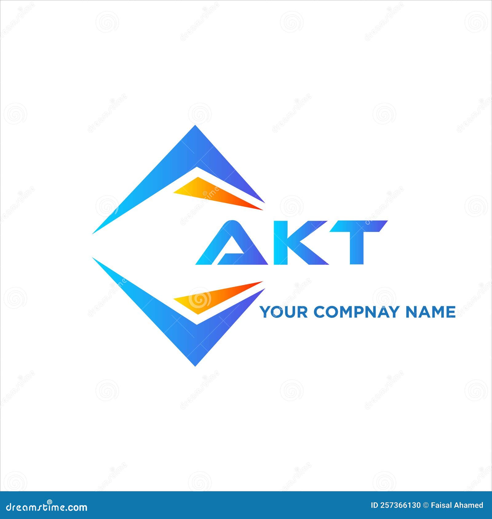 AKT Abstract Technology Logo Design on White Background. AKT Creative Initials Stock Vector ...