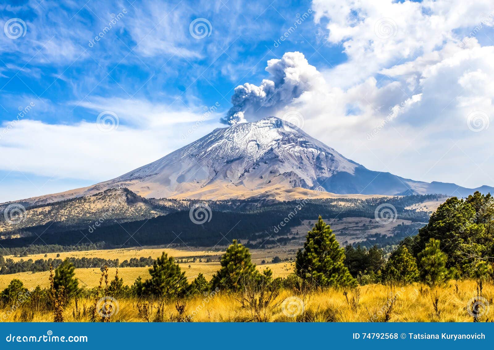 Aktiv Popocatepetl Vulkan I Mexico Arkivfoto - Bild av fara ...