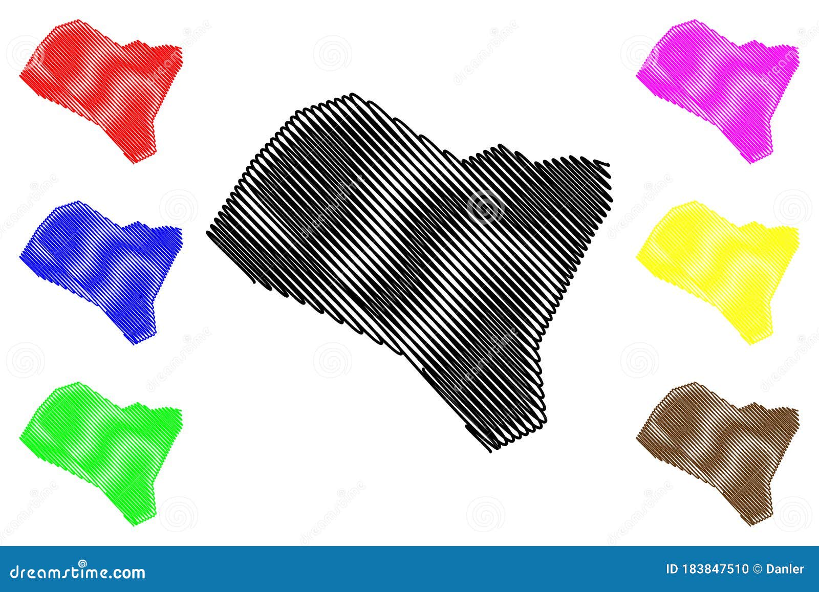 Aktobe City Republic of Kazakhstan Map Vector Illustration, Scribble ...