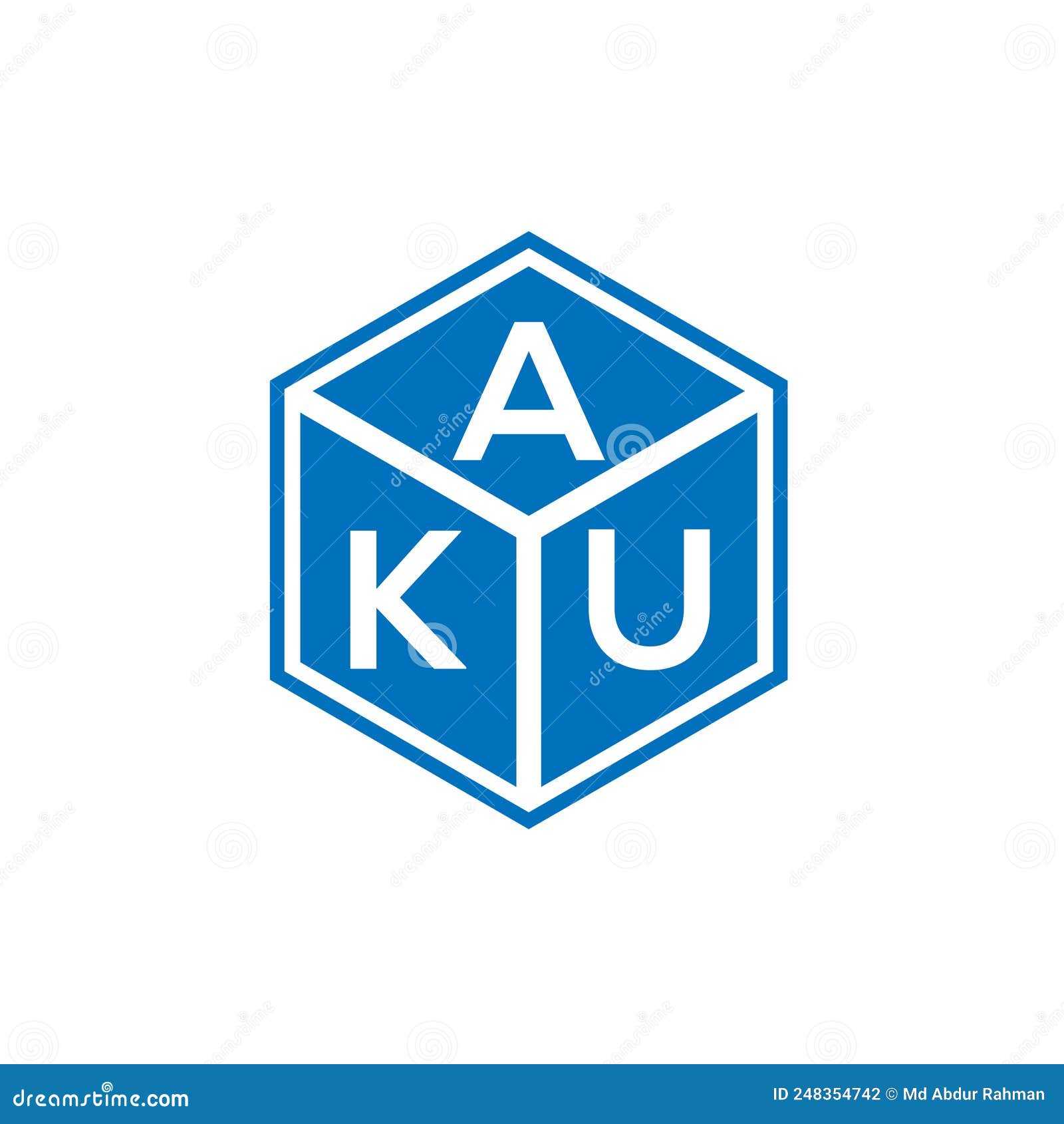 AKU Letter Logo Design on Black Background. AKU Creative Initials ...