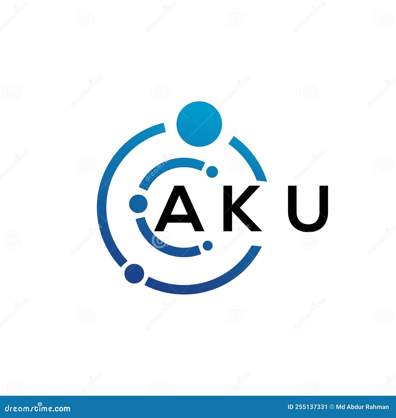 AKU Letter Logo Design on Black Background. AKU Creative Initials ...