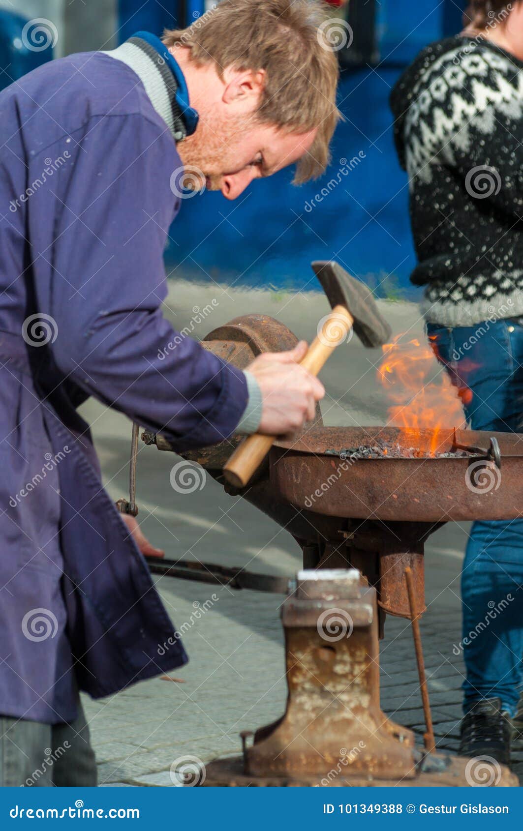 Blacksmith Heating the Iron Editorial Stock Photo - Image of craft ...