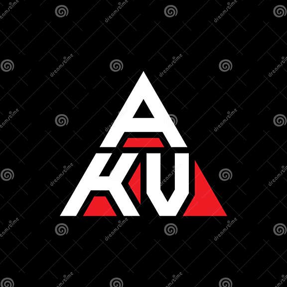 AKV Triangle Letter Logo Design with Triangle Shape. AKV Triangle Logo ...