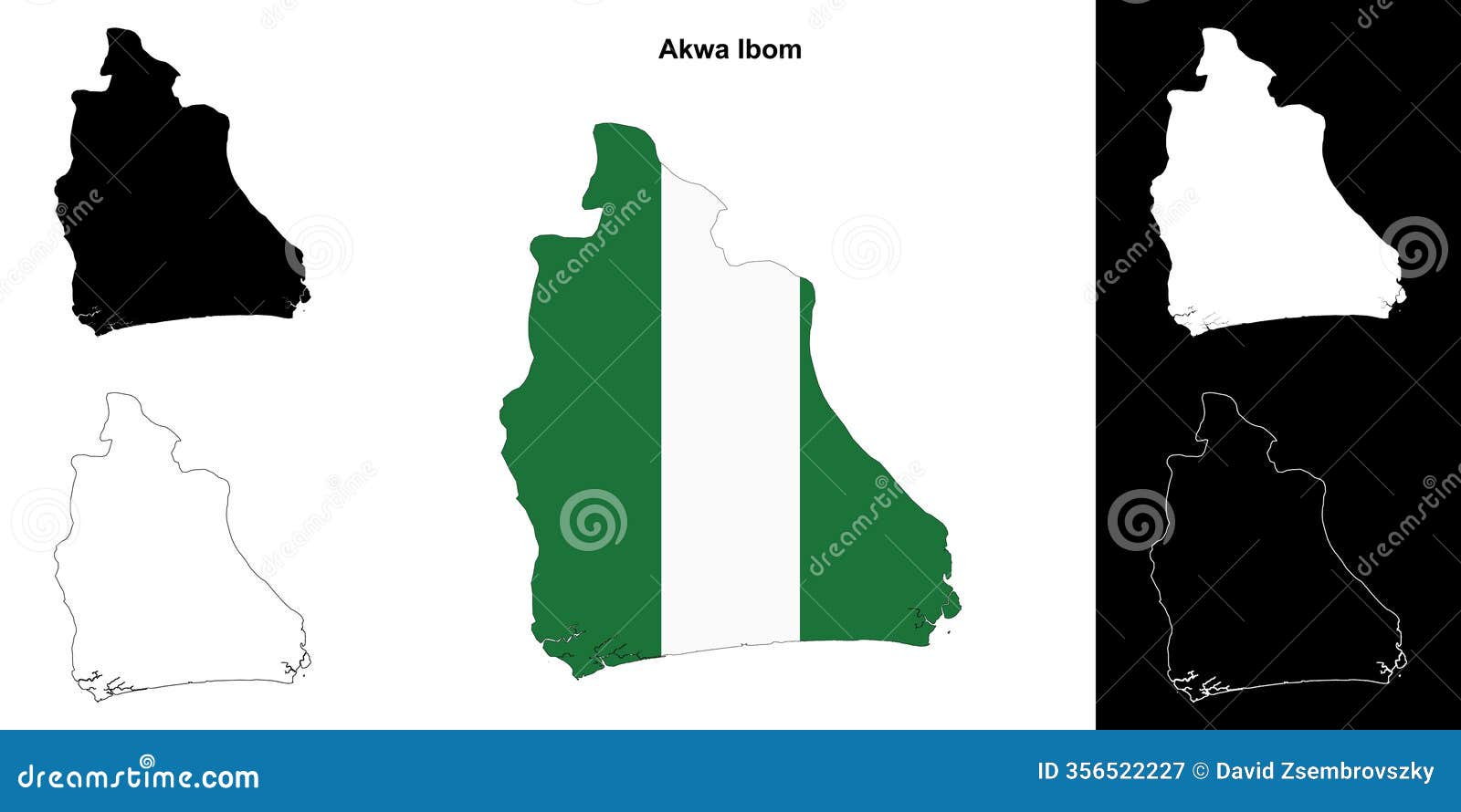 Akwa Ibom outline map stock illustration. Illustration of contour ...