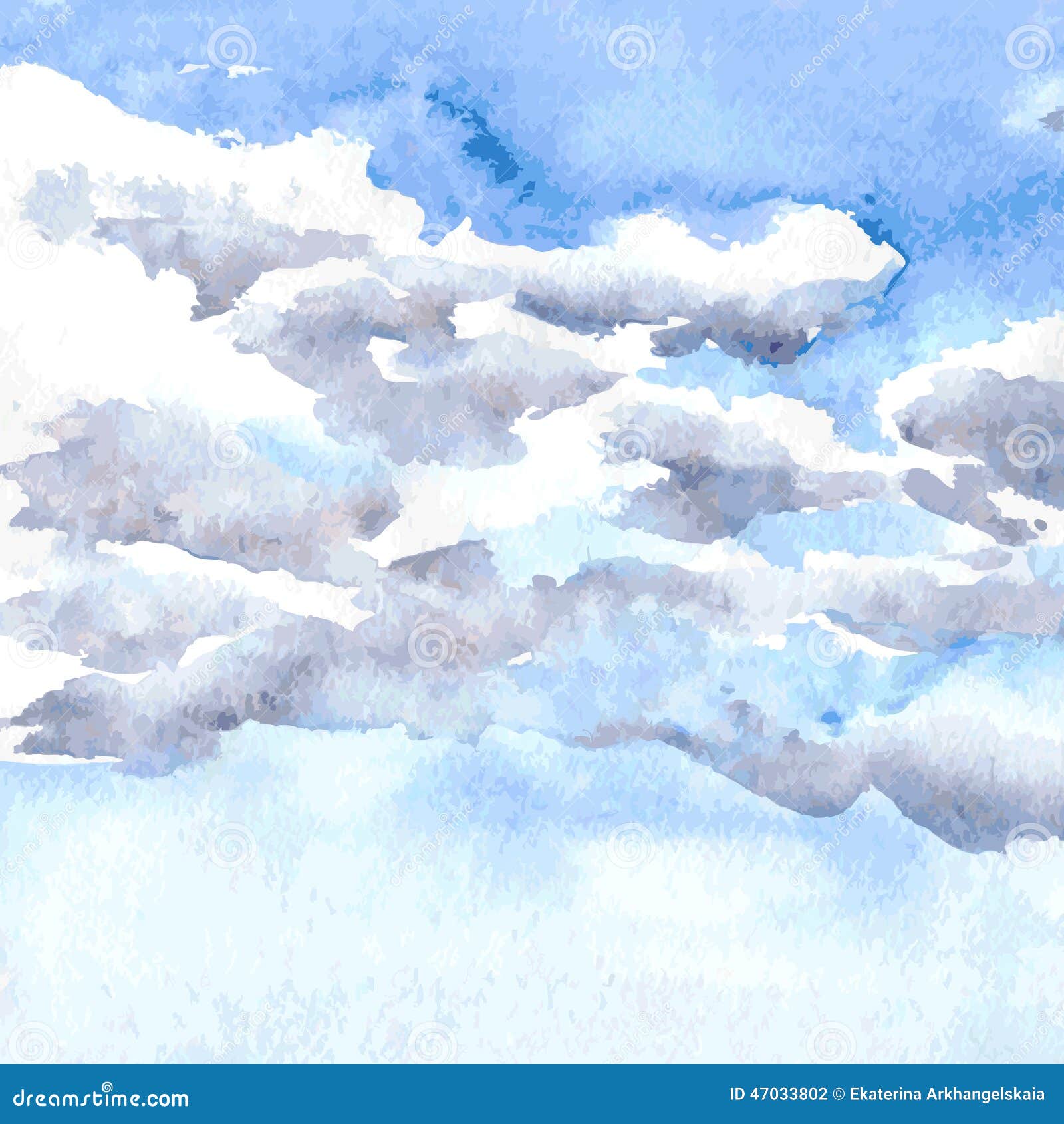 Akwarela rysunku chmury ilustracja wektor. Ilustracja złożonej z ...
