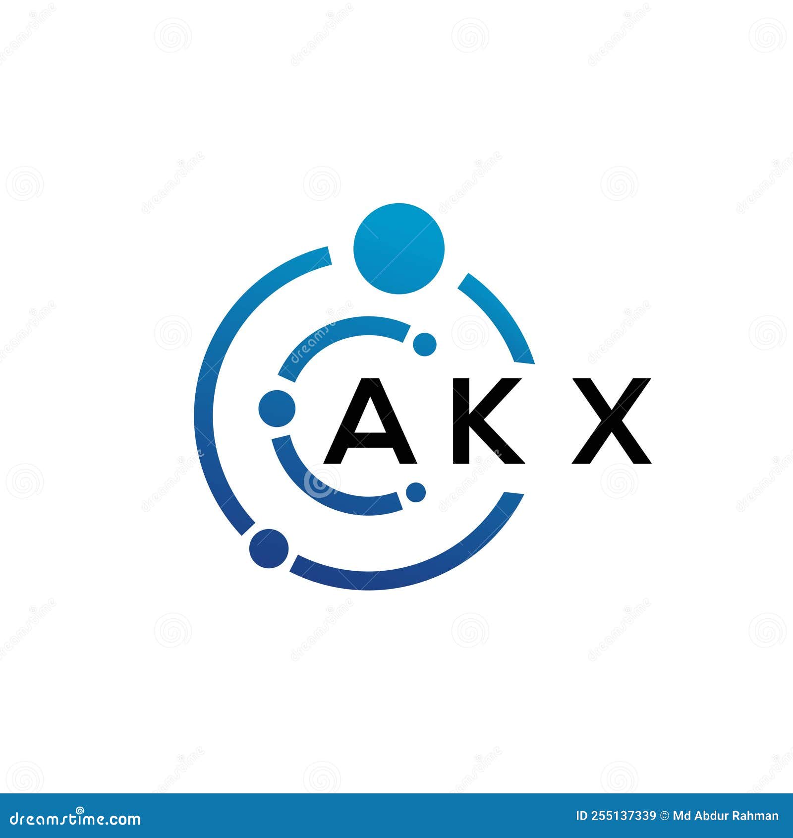 AKX Letter Logo Design on Black Background. AKX Creative Initials ...