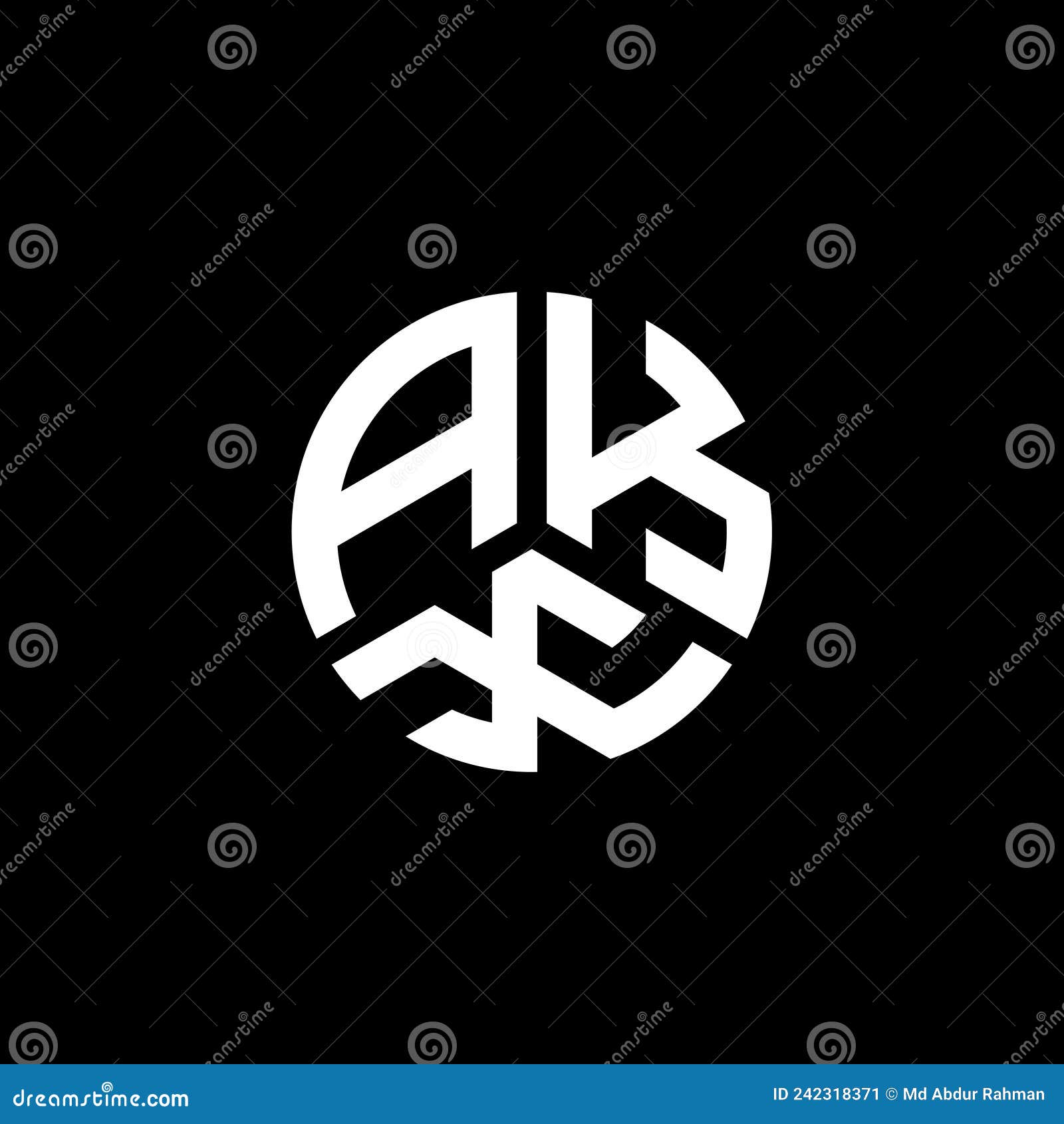 AKX Letter Logo Design on White Background. AKX Creative Initials ...