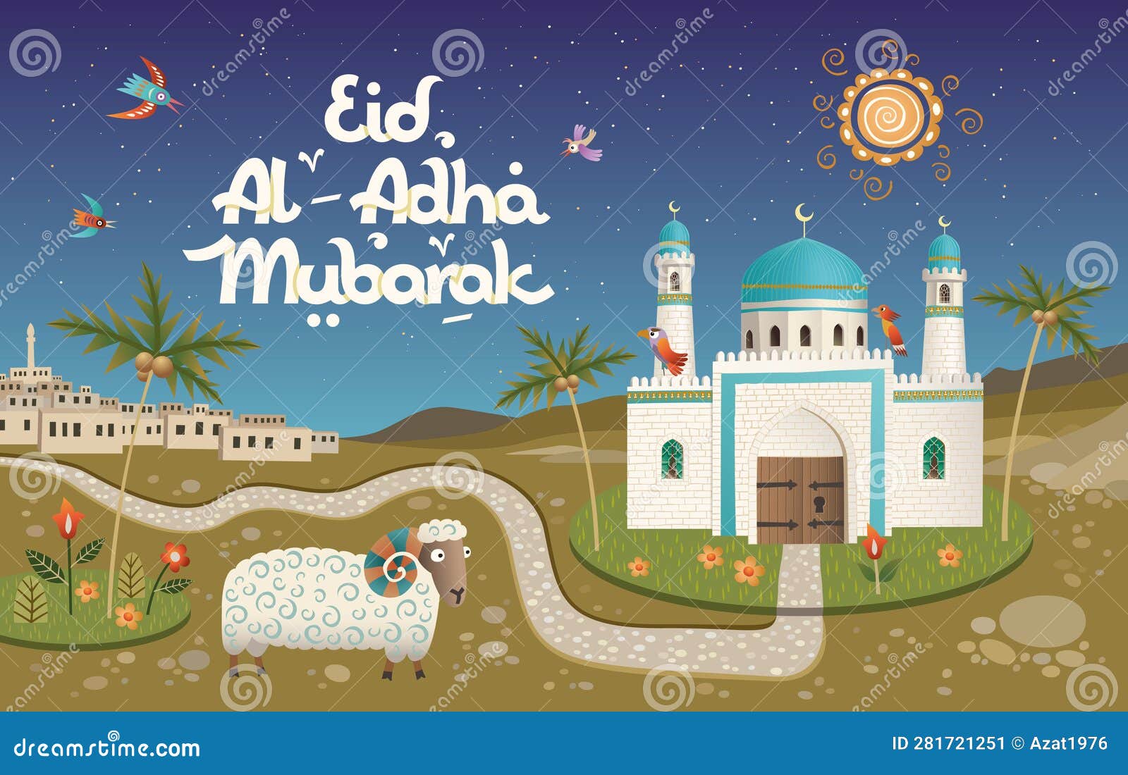 Happy Eid Ul Adha, Creative Design. Eid Al Adha Mubarak Greeting Card ...