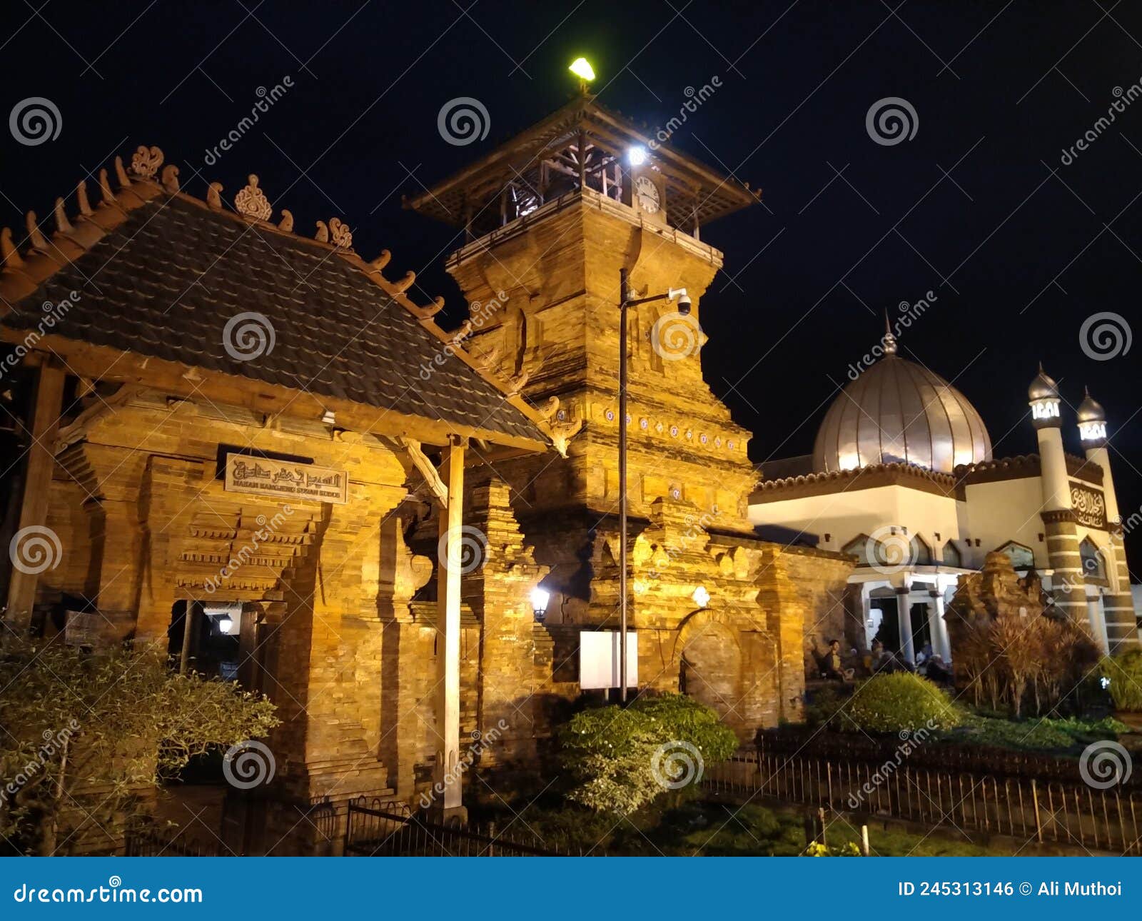 Al Aqsa Mosque, Menara Kudus Area, Central Java at Night Stock Photo ...