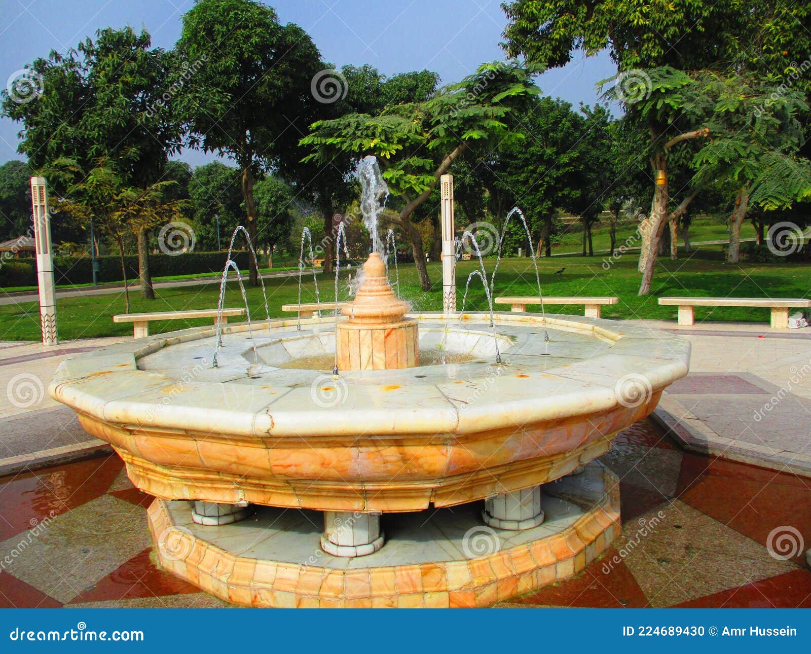 Al Azhar Park stock photo. Image of park, water, nature - 224689430