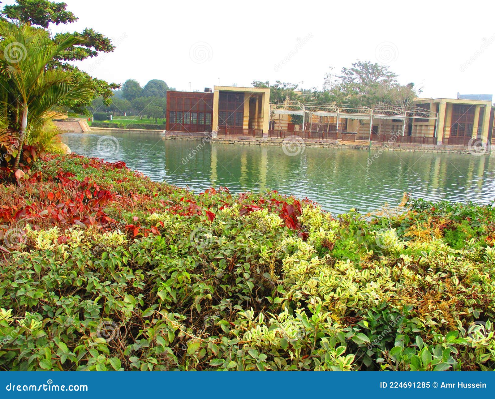 Al Azhar Park stock image. Image of azhar, lake, green - 224691285