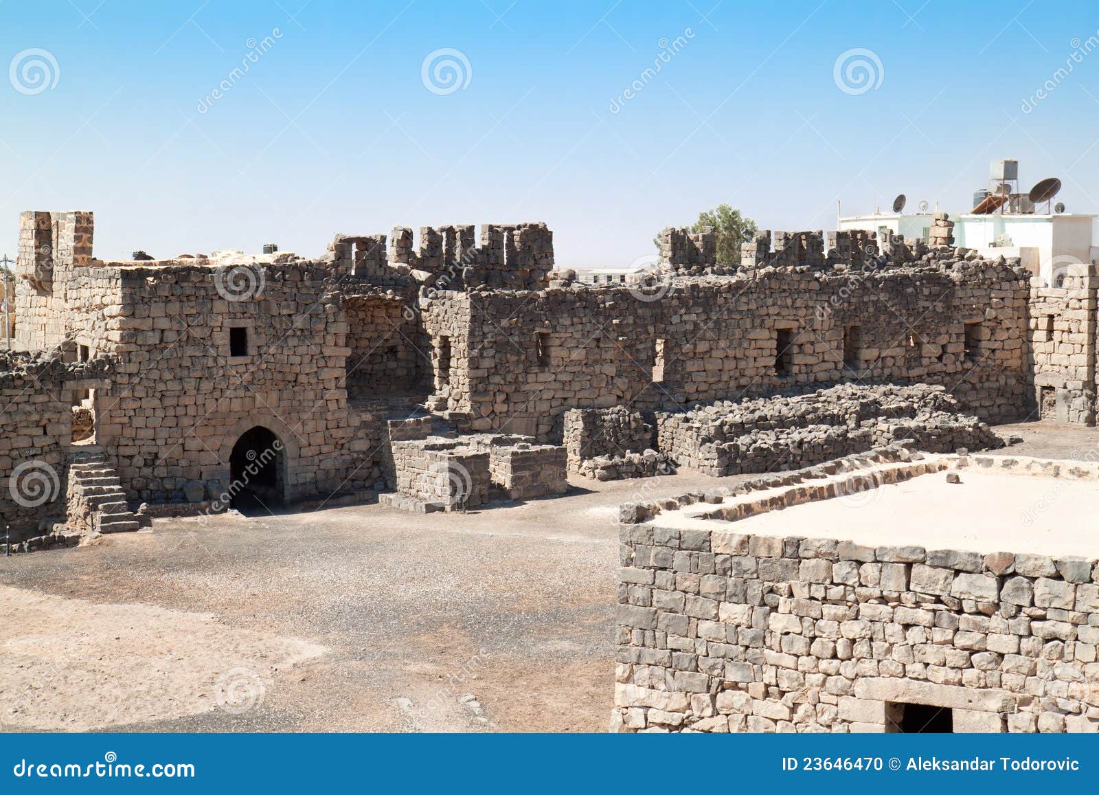Al Azraq desert castle stock photo. Image of large, architecture - 23646470