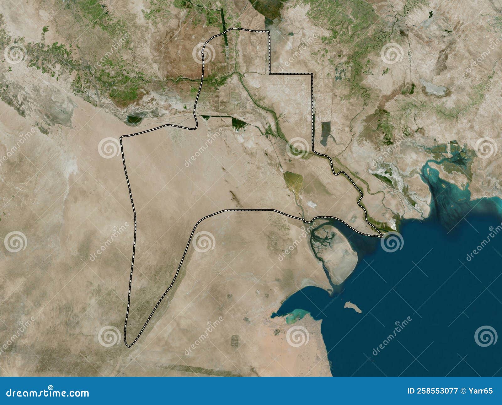 Al-Basrah, Iraq. High-res Satellite. No Legend Stock Image - Image of ...