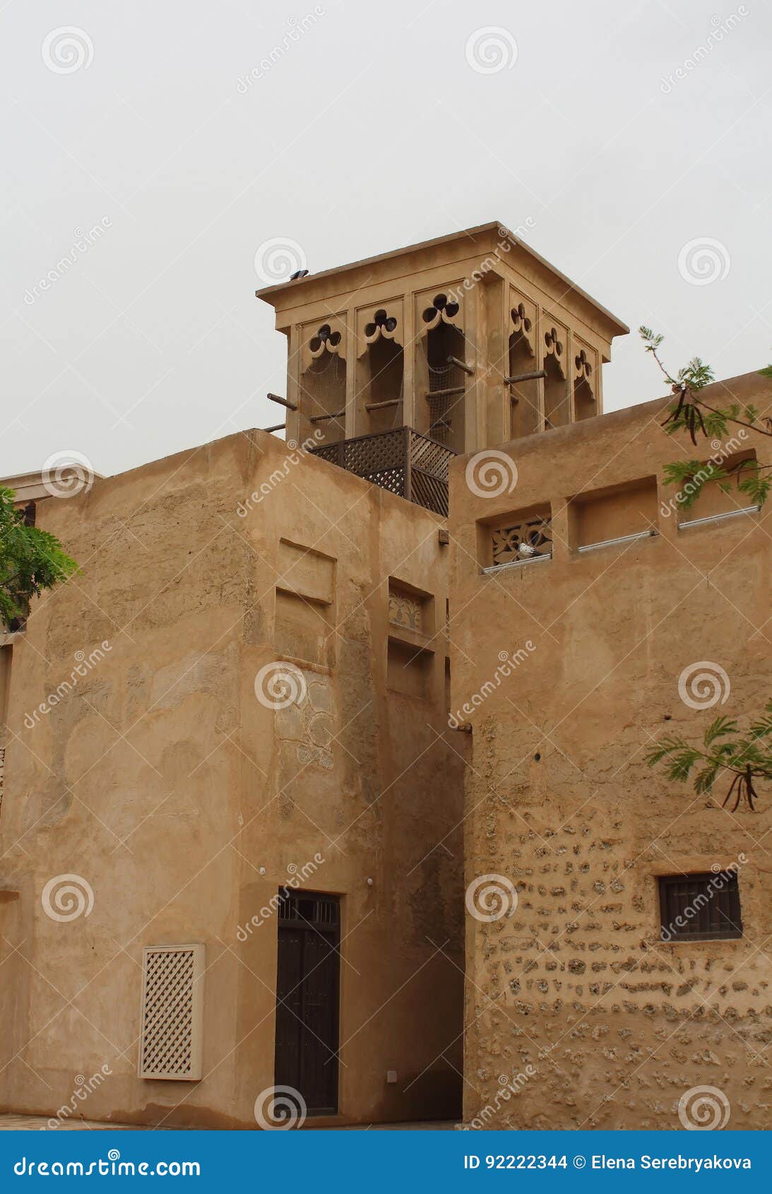 Dubai Wind Tower - Arabic Architecture Stock Photography ...