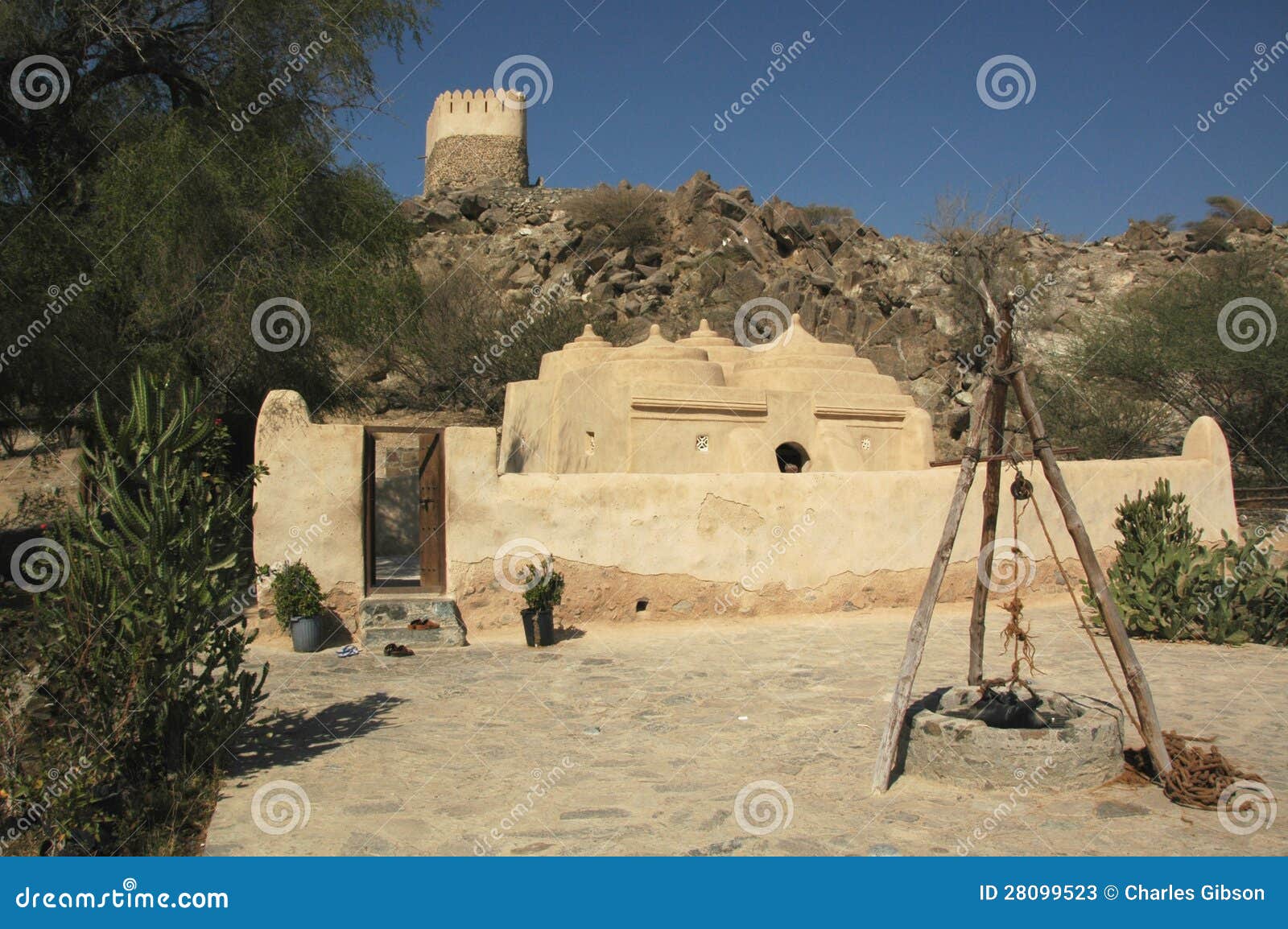 Al Bidiya Mosque, Fujairah Emirate Stock Image - Image of fortification ...