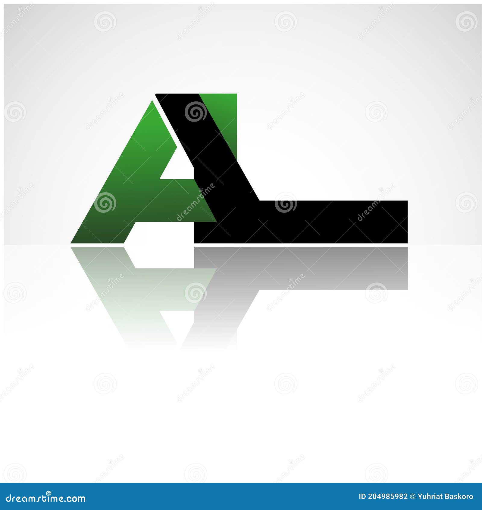 AL Company Linked Letter Logo Icon Green and Black Stock Vector ...