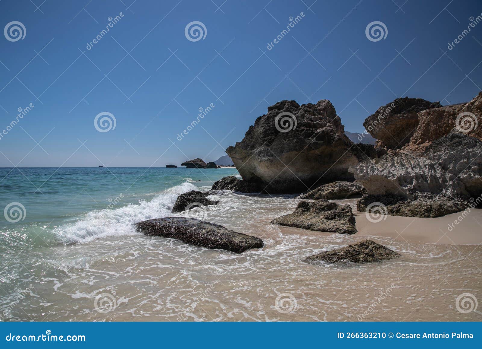 Al Fizayah Beach, Oman stock photo. Image of stone, oman - 266363210
