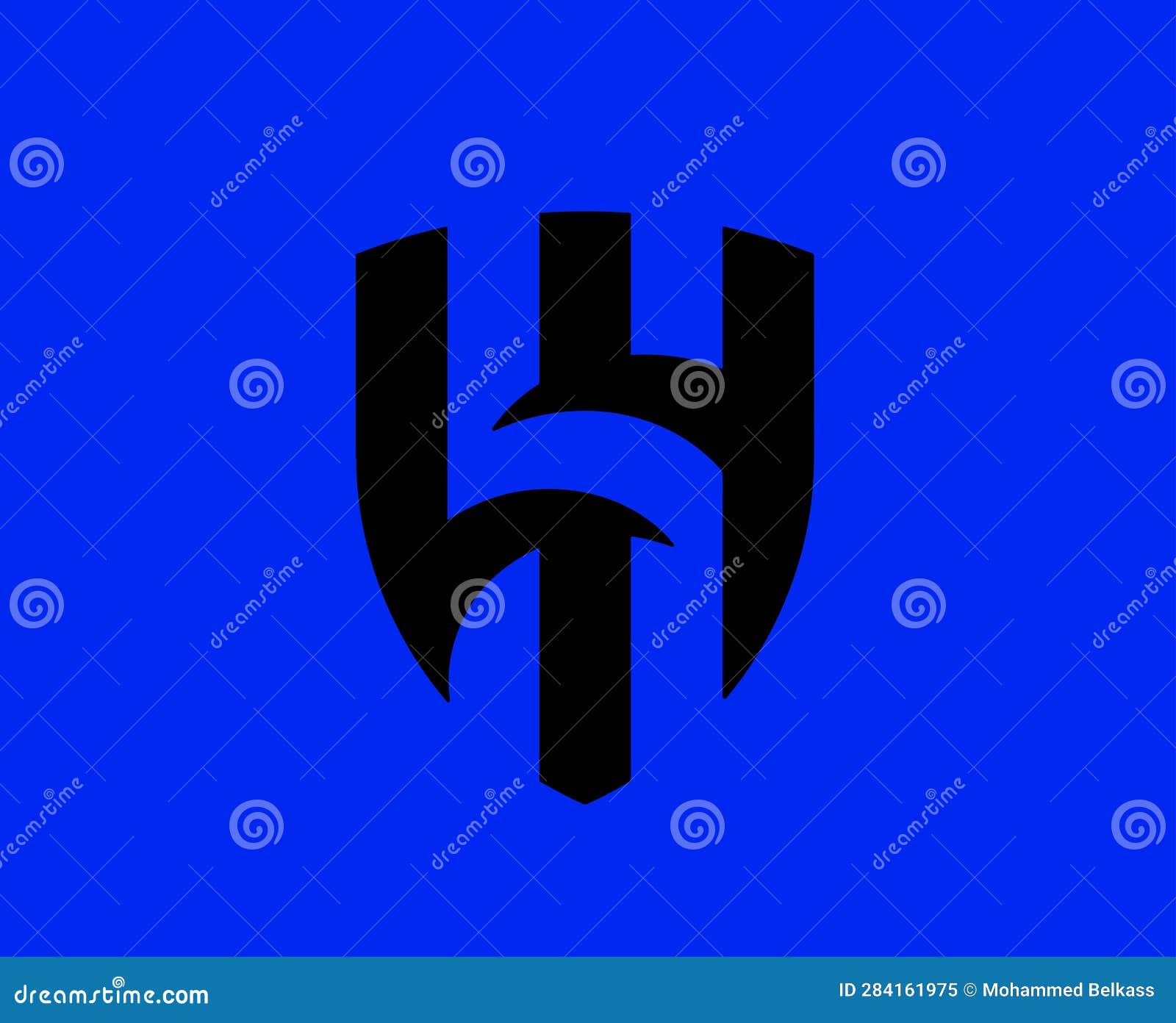 Al Hilal Club Logo Symbol Blue And Black Saudi Arabia Football Abstract Stock Illustration