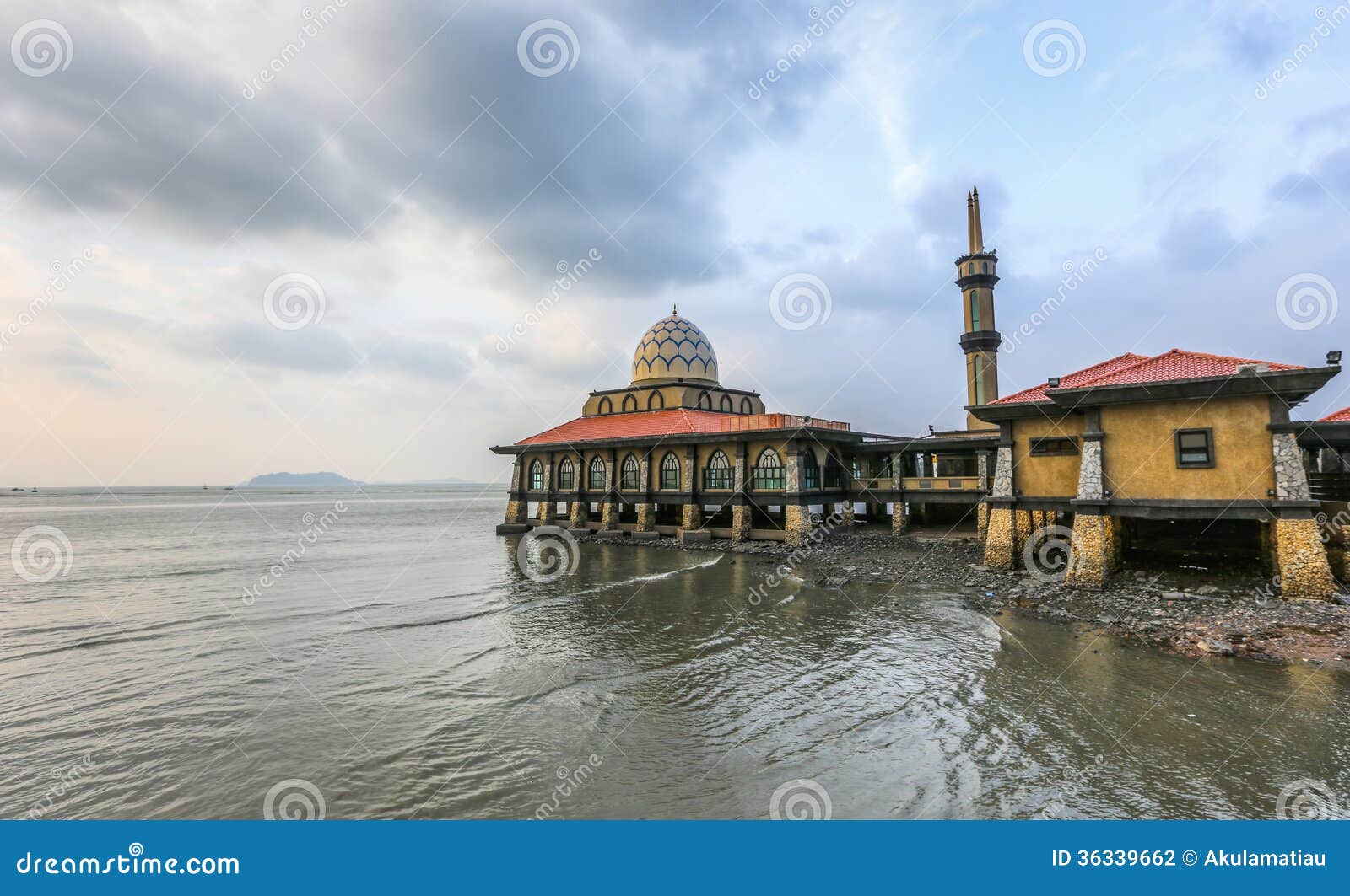 Al Hussain Mosque Malaysia stock photo. Image of malacca - 36339662