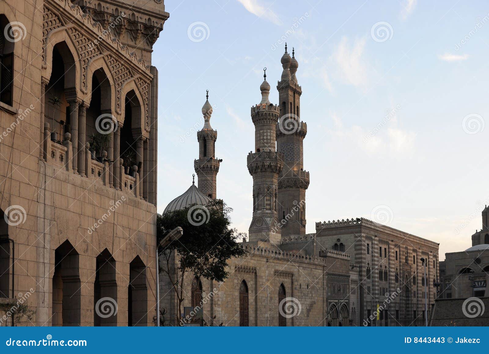 Al Hussein Mosque - Cairo - Egypt Stock Image - Image of tower, cloud ...