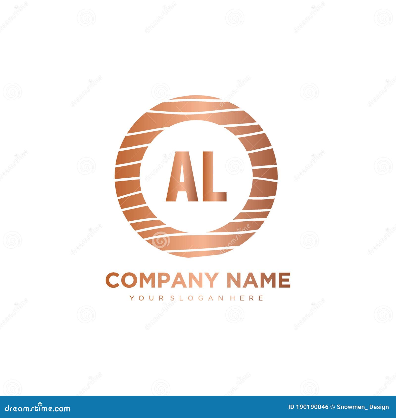AL Initial Letter Circle Wood Logo Template Vector Stock Vector ...