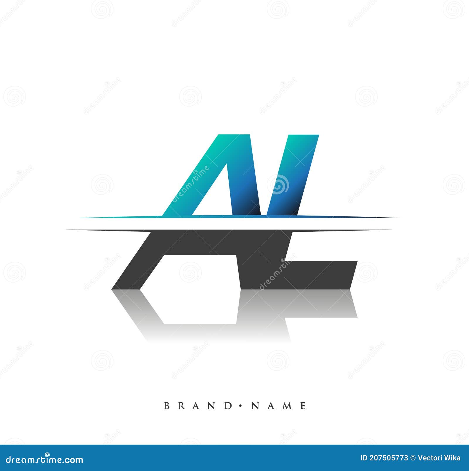 AL Initial Logo Company Name Colored Black and Blue, Simple and Modern ...