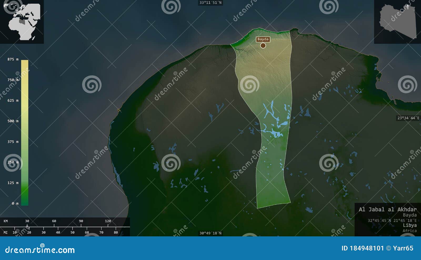 Al Jabal Al Akhdar, Libya - Composition. Physical Stock Illustration ...