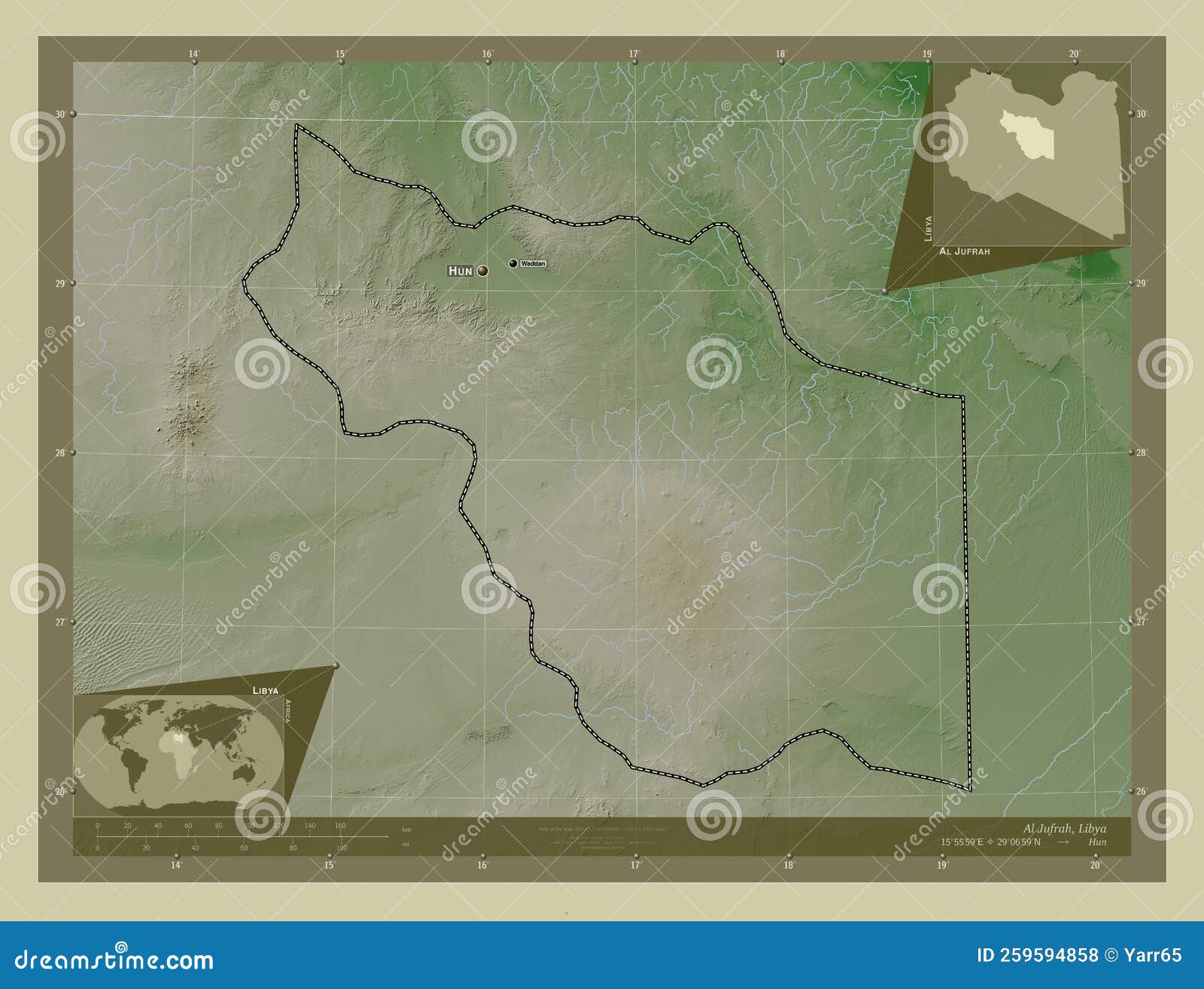 Al Jufrah, Libya. Wiki. Labelled Points of Cities Stock Illustration ...