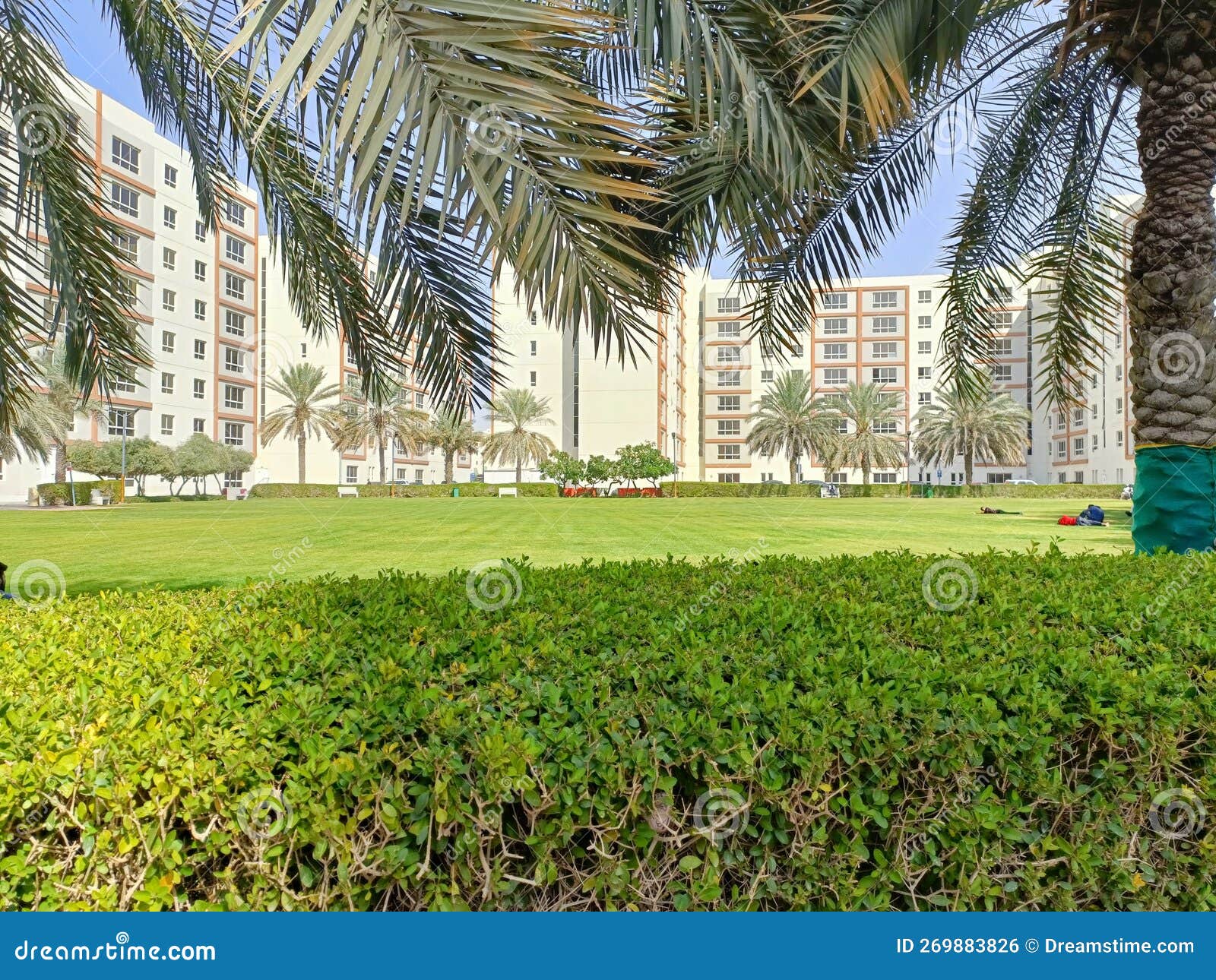 Al Khail Gate Residential Complex Building Stock Photo - Image of palm ...