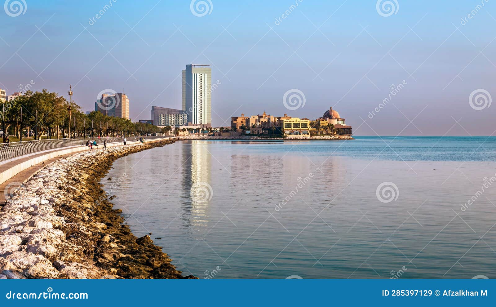 Al Khobar Corniche Morning View. City Khobar, Saudi Arabia Stock Image ...