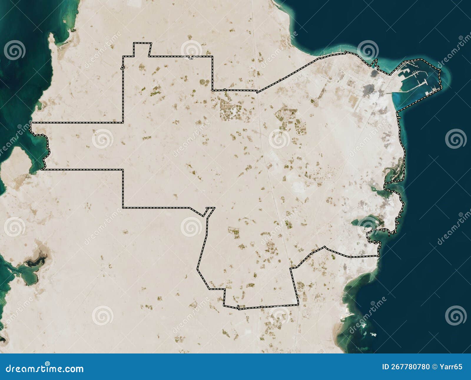 Al Khor, Qatar. Low-res Satellite. No Legend Stock Illustration ...