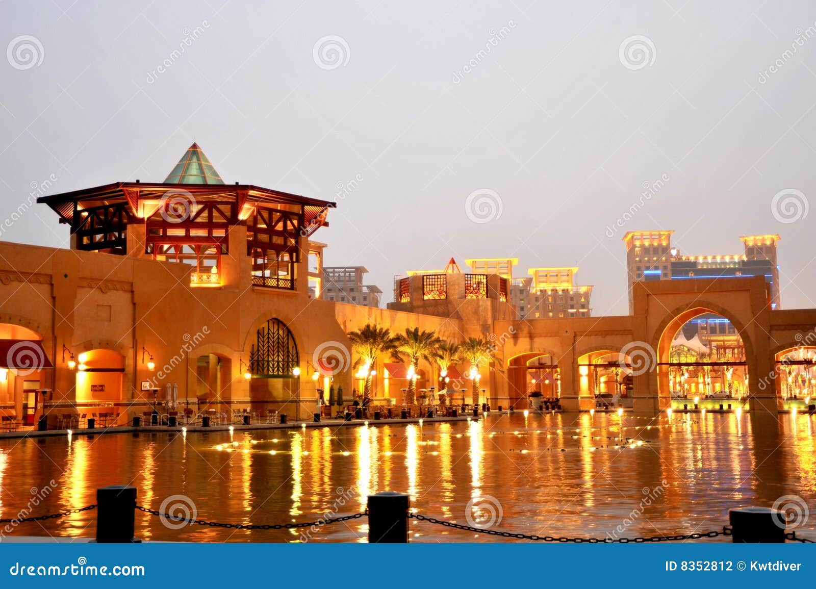 Al-Kout stock photo. Image of night, water, mall, complex - 8352812