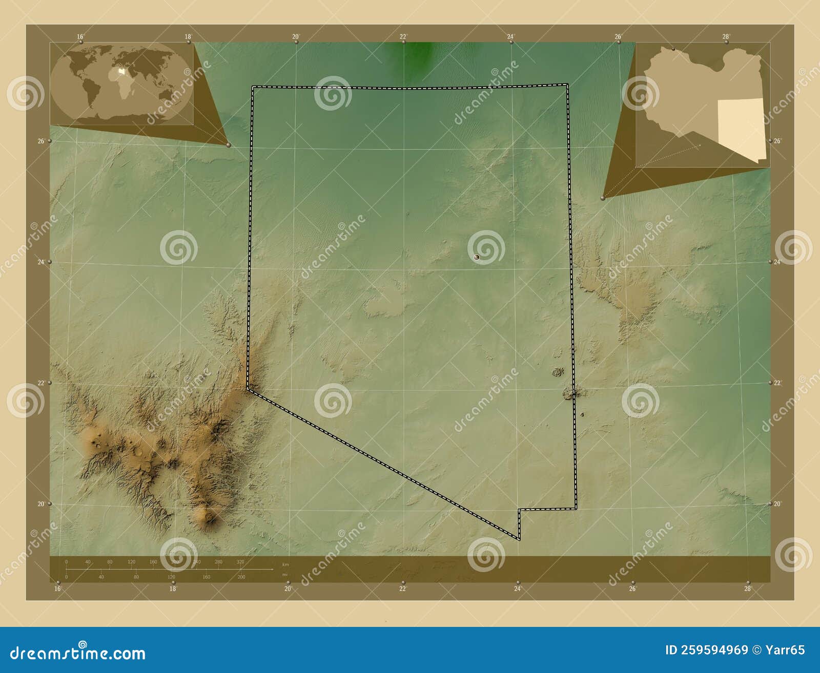 Al Kufrah, Libya. Physical. Capital Stock Illustration - Illustration ...