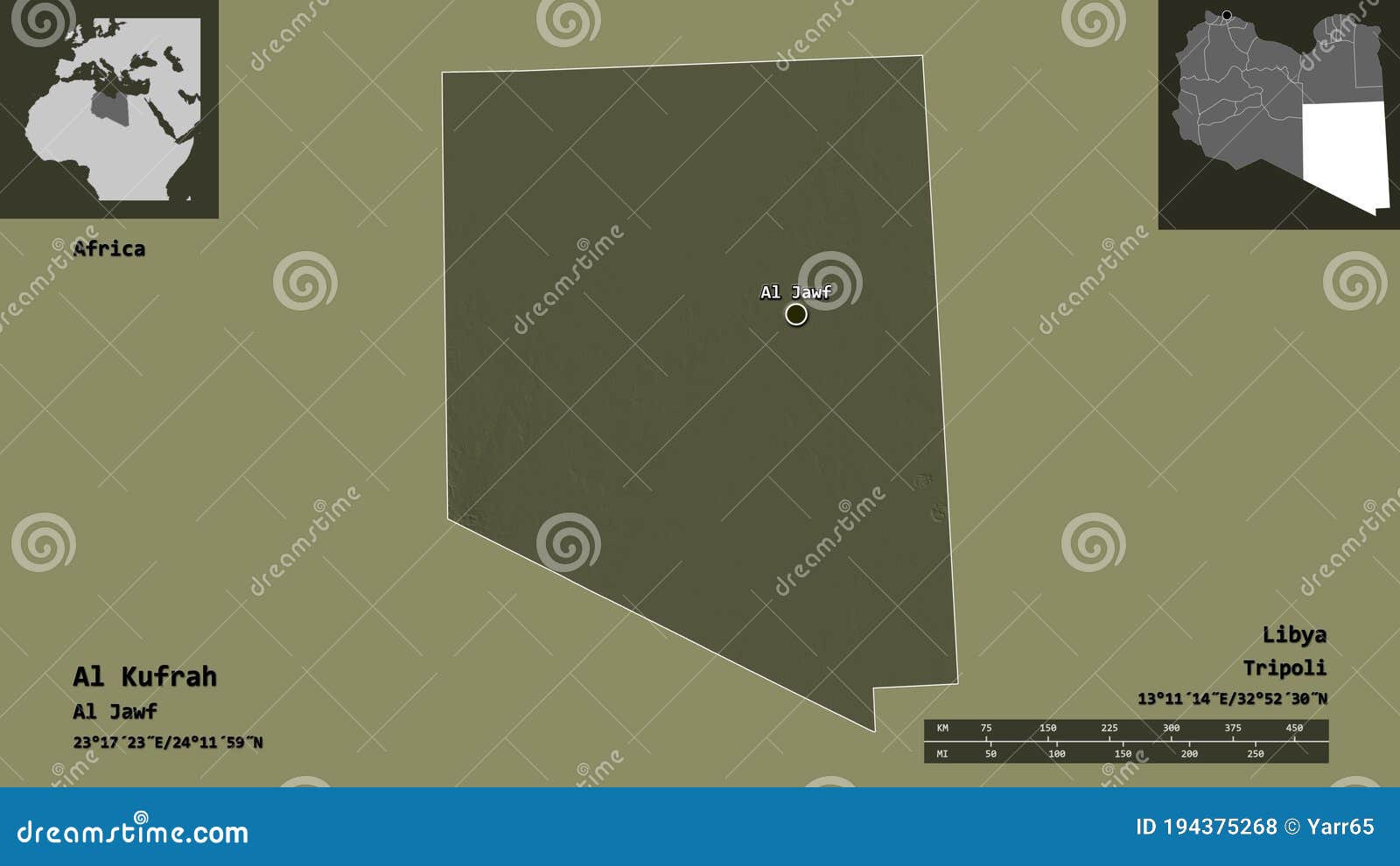 Al Kufrah, District of Libya,. Previews. Administrative Stock ...