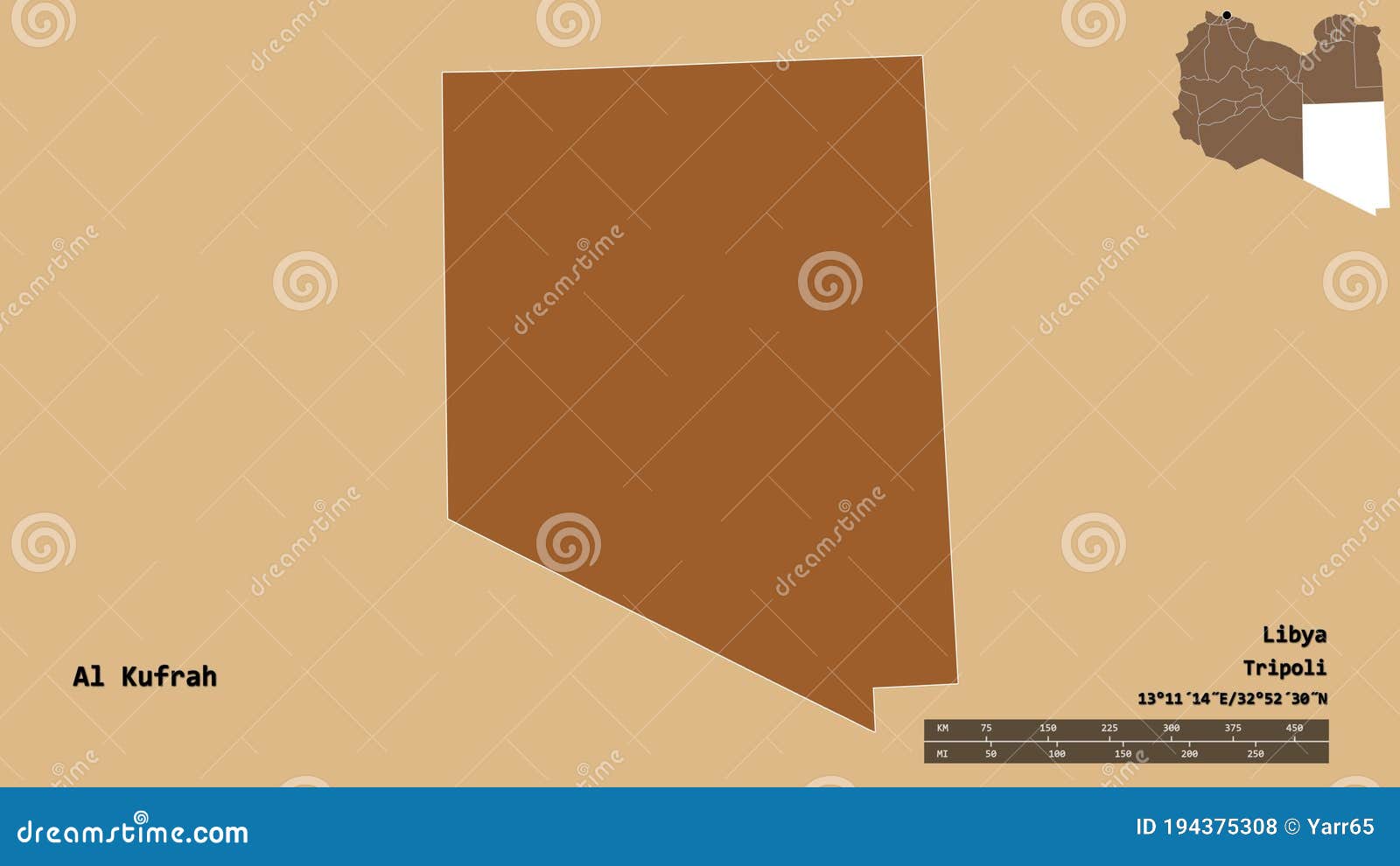 Al Kufrah, District of Libya, Zoomed. Pattern Stock Illustration ...
