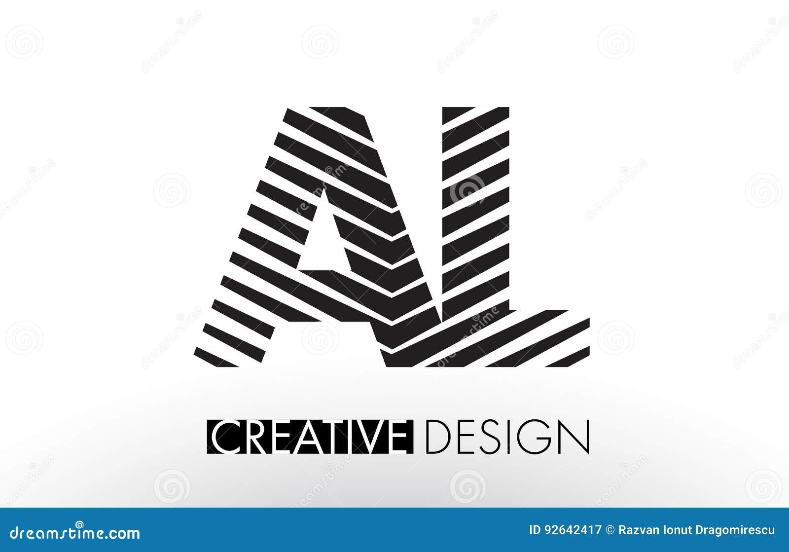 AL a L Lines Letter Design with Creative Elegant Zebra Stock Vector ...