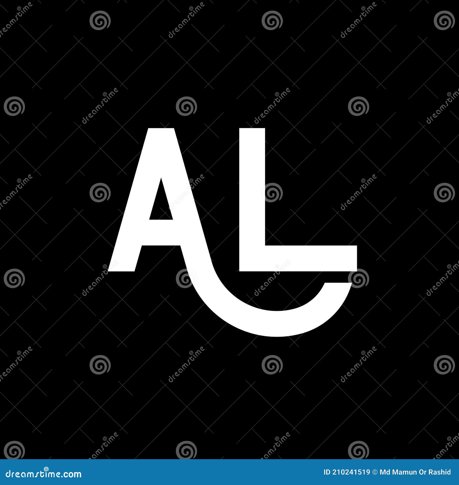AL Letter Logo Design on Black Background. AL Creative Initials Letter ...