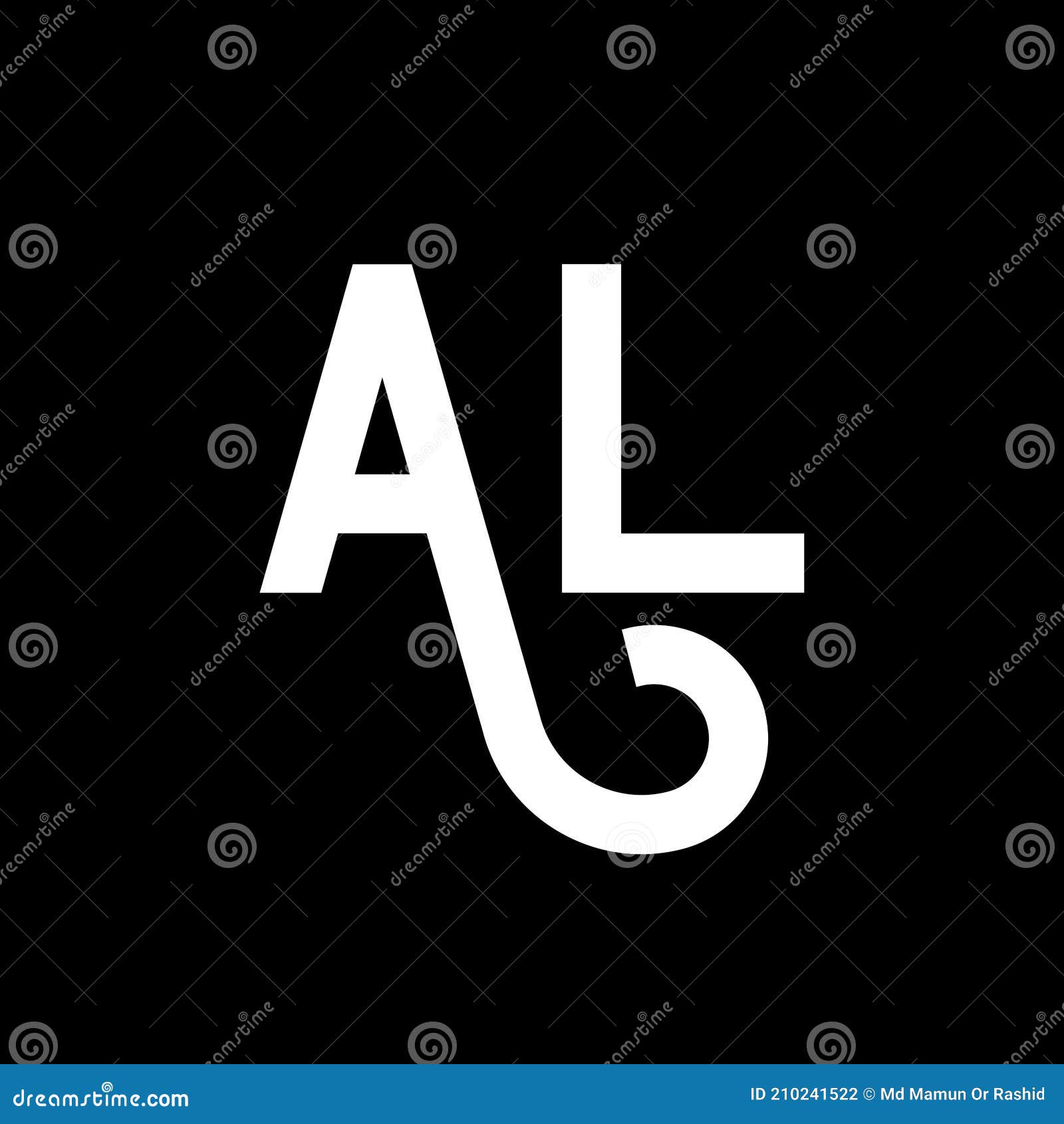 AL Letter Logo Design on Black Background. AL Creative Initials Letter ...