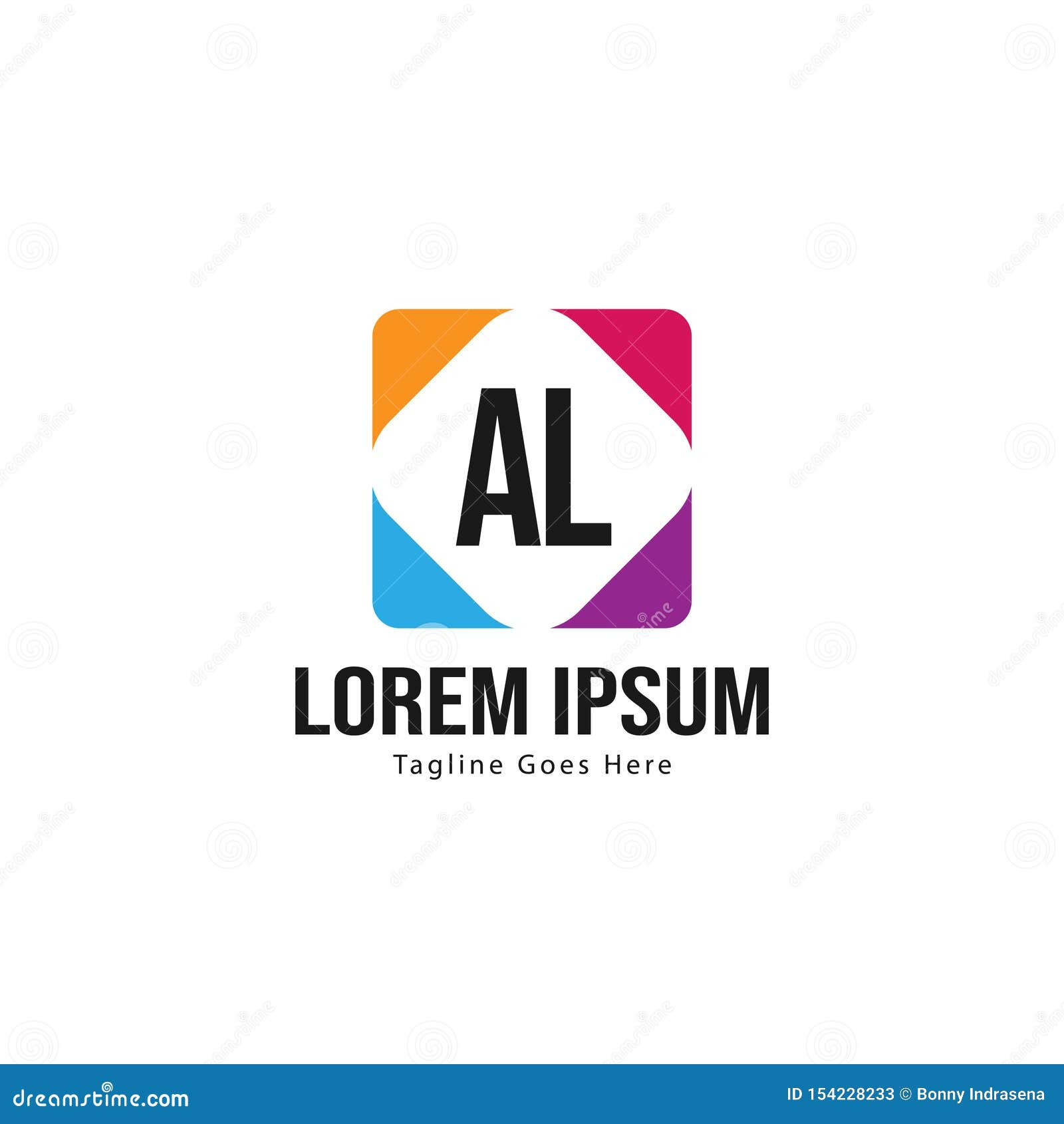 AL Letter Logo Design. Creative Modern AL Letters Icon Illustration ...