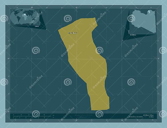Al Marj, Libya. Solid. Labelled Points of Cities Stock Illustration ...