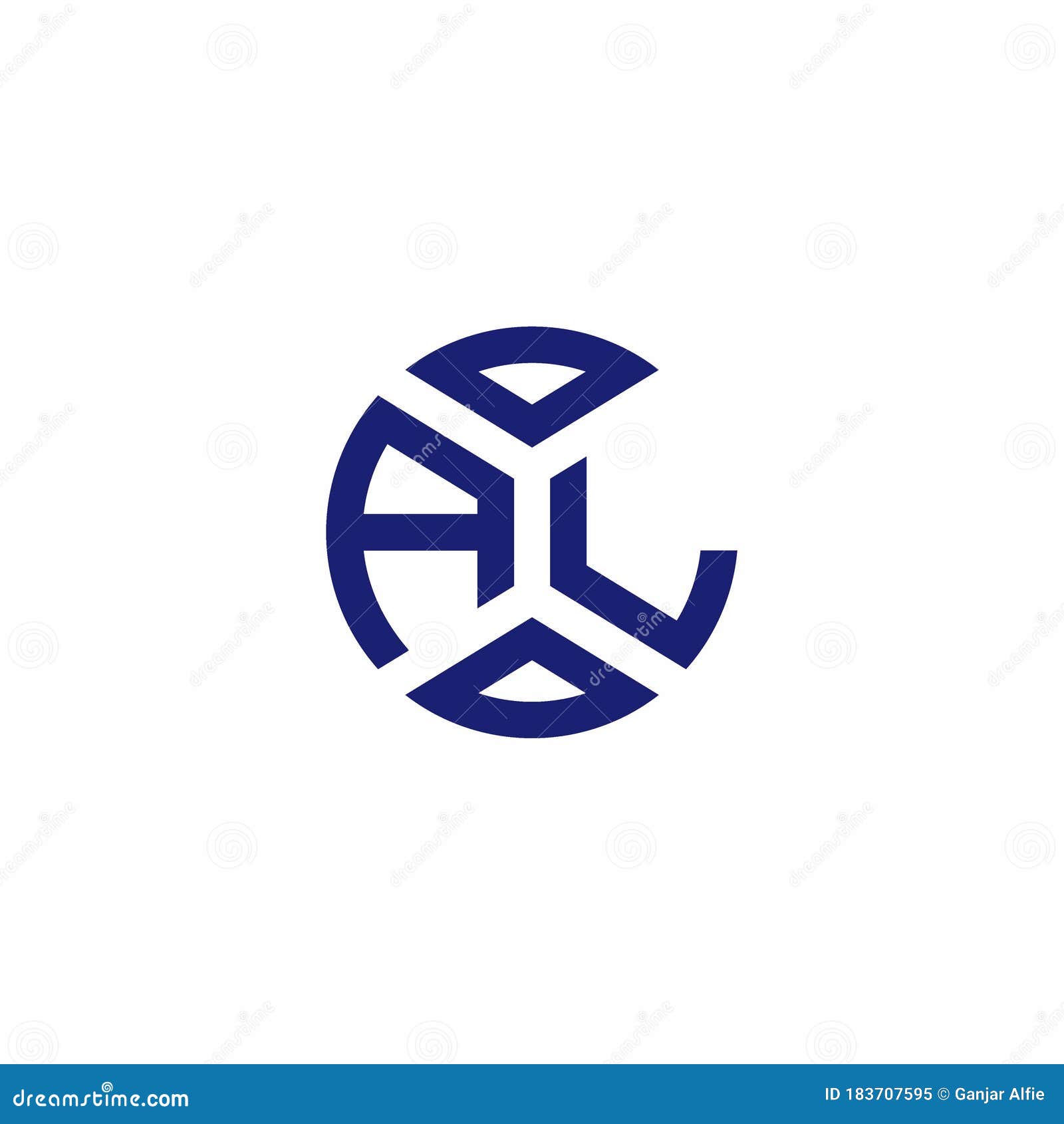 AL Monogram Logo with Abstract Shapes in Modern Style Stock Vector ...